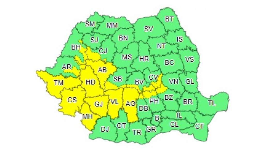 Anunț ANM de ultimă oră! Cod Galben de furtuni și vijelii în 17 județe ...